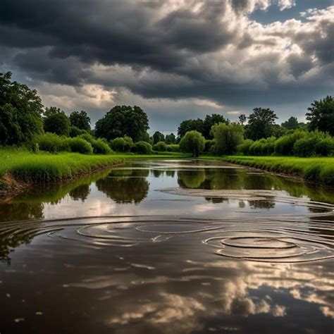 98000 Cloudy River Scene Pictures