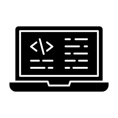 Laptop Coding Glyph Icon 8282618 Vector Art At Vecteezy