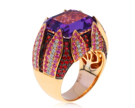 Очаровательное золотое кольцо с аметистом 6 49ct