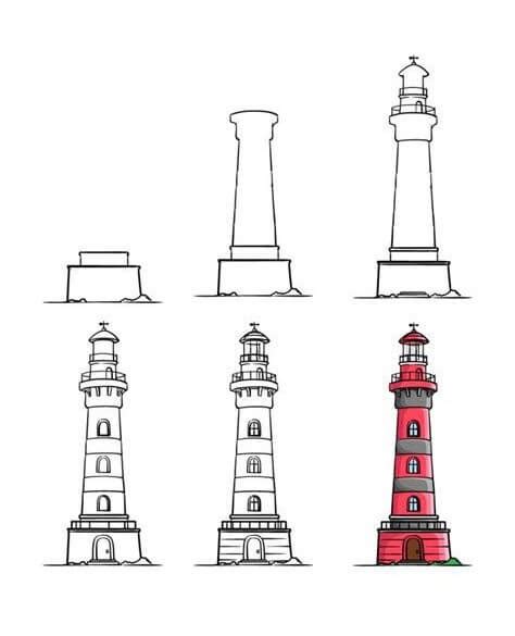 26 Einfach Und Schön Leuchtturmturm Zeichnen Ideen Zeichnenideen Com