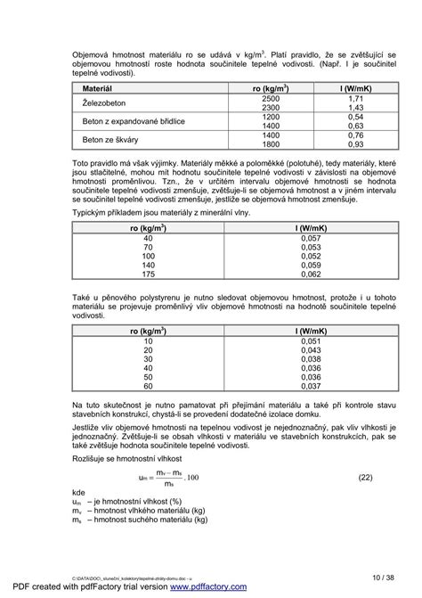 Objemová Hmotnost Materi