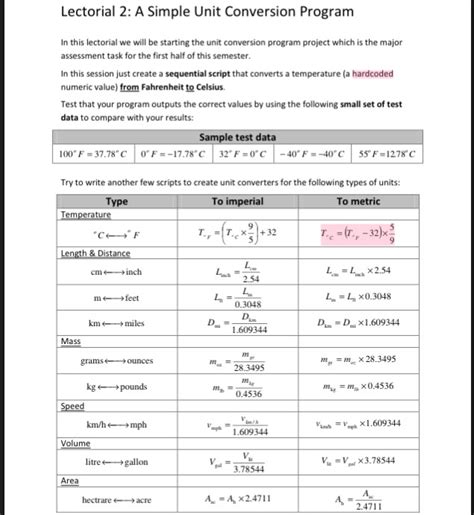 Solved Lectorial 2 A Simple Unit Conversion Program In This