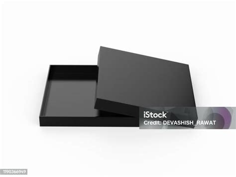 검은 골판지 패키지 상자 고립 된 흰색 배경에 얇은 포장 상자 모의 템플릿 3d 일러스트레이션 0명에 대한 스톡 사진 및 기타 이미지 Istock
