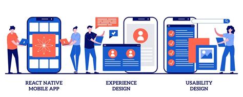 Premium Vector React Native Mobile App Experience Design Usability Testing Set Of Mobile