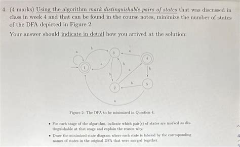 Solved 4 4 Marks Using The Algorithm Mark Distinguishable
