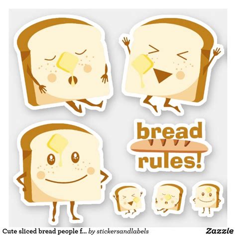 Bread Rules Stickers Are Shown In Various Shapes And Sizes With The