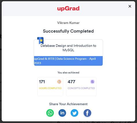 Vikram Kumar On Linkedin Excited To Share My Learning Completion Of Database Design And