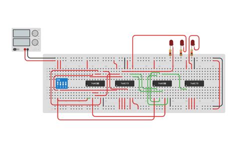 Circuit Design 3 Bit Asynchronous Updown Counter Tinkercad