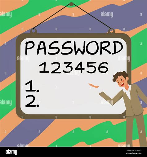 Text Sign Showing Password 123456 Word Written On The Hidden Word Or Expression To Be Used To