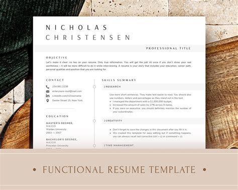 Functional Resume Template Skills Based Resume Cv Template Word Professional Resume Format