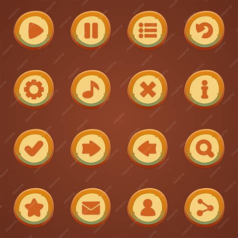 Premium Vector Game Menu Button Template Gui Kit Game Buttons In
