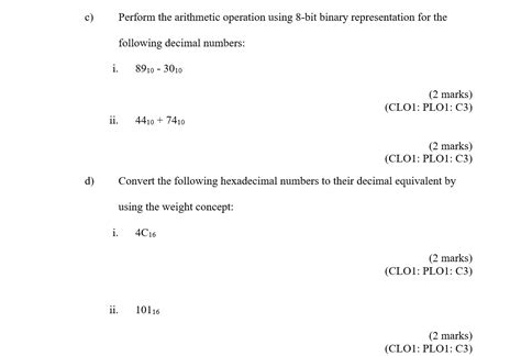 Solved Perform The Arithmetic Operation Using 8 Bit Binary