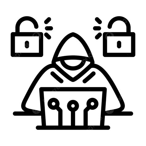 Cyber Attack Line Icon Vector Cyber Attack Icon Virus Bug Png And