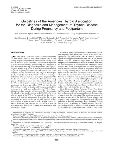 Pdf Guidelines Of The American Thyroid Association For The Diagnosis And Management Of Thyroid