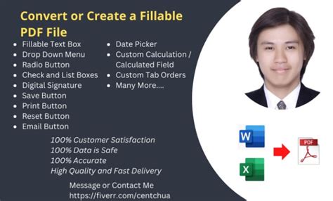 Create A Fillable Pdf File Convert Word File To Pdf By Centchua Fiverr