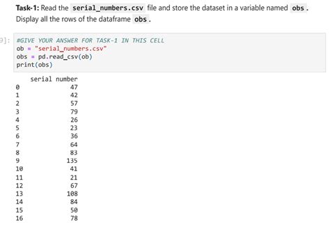 Solved Task 1 Read The Serialnumberscsv File And Store