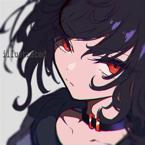 无题 ぐんじょう的黑头发少女插画图片 BoBoPic