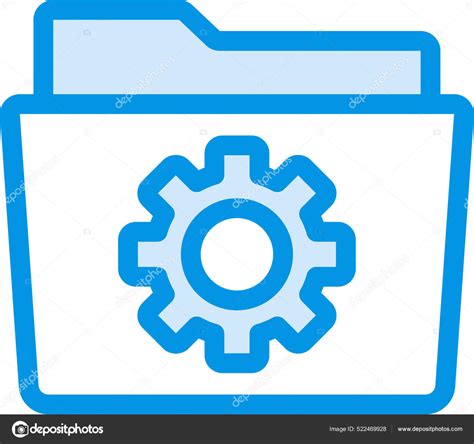 Config Configuration Folder Icon Filled Outline Style Stock Vector