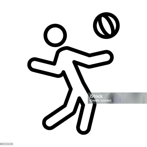 여름 컬렉션에서 비치 발리볼 아이콘 얇은 선형 비치 발리볼 발리볼 흰색 배경에 고립 된 해변 윤곽 아이콘 라인 벡터 비치 발리볼