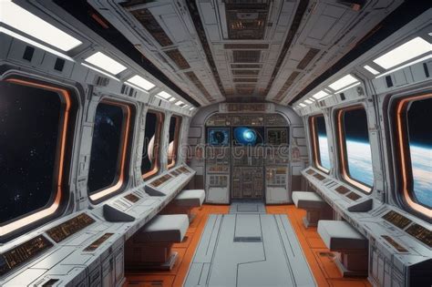 A Room Inside A Spaceship Horizontal Composition Stock Illustration Illustration Of Control