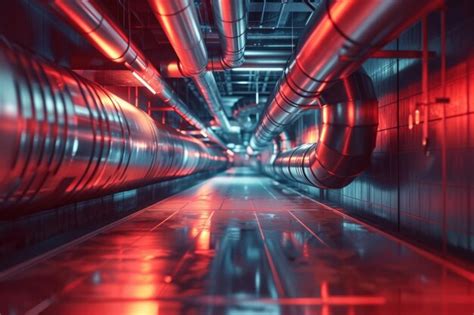 Premium Photo Underground Metal Pipelines Modern Building Utilities