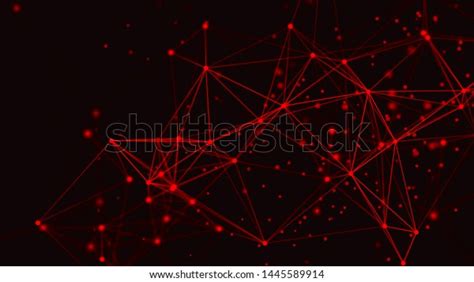 Red Abstract Polygonal Space Connecting Dots Stock Illustration 1445589914 Shutterstock