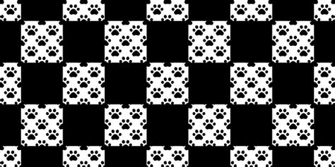 개 발 원활한 패턴 발자국 고양이 체크 타탄 격자 무늬 프랑스 불독 벡터 만화 캐릭터 아이콘 스카프 고립 된 반복 벽지 타일 배경 선물 포장지 일러스트 레이 션 낙서 디자인