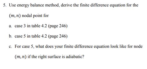 5 Use Energy Balance Method Derive The Finite