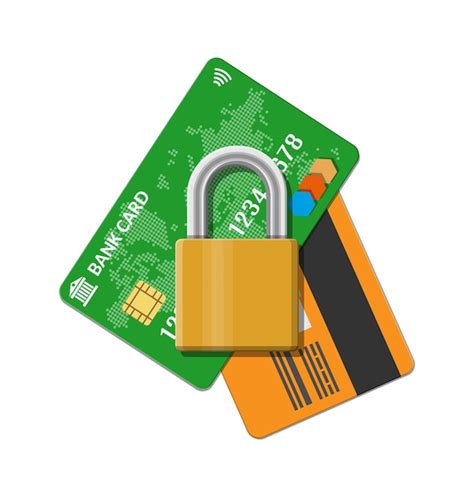 Premium Vector Bank Or Credit Card With Pad Lock
