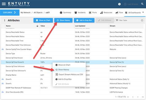 Object Attributes Dashlet Entuity