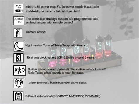 Nixie Tube Clock IV Or IV Vfd Custom Text Display Tube Etsy