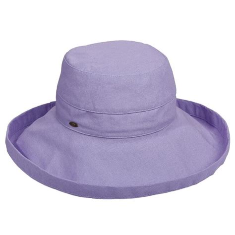 Dorfman Pacific Womens Lavender Cotton Wide Brim Hat At