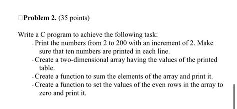 Solved Problem 2 35 Points Write A C Program To Achieve