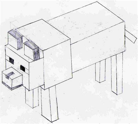 Minecraft Wolf Drawing At PaintingValley Com Explore Collection Of Minecraft Wolf Drawing