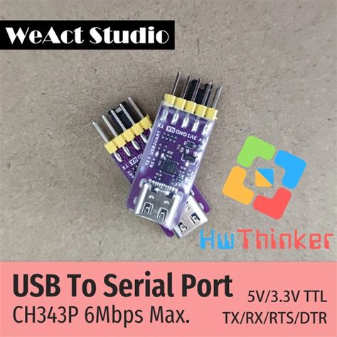 jual weact modul ch343p ch343 usb to serial ttl uart 3 3v 5v 6mbps dtr