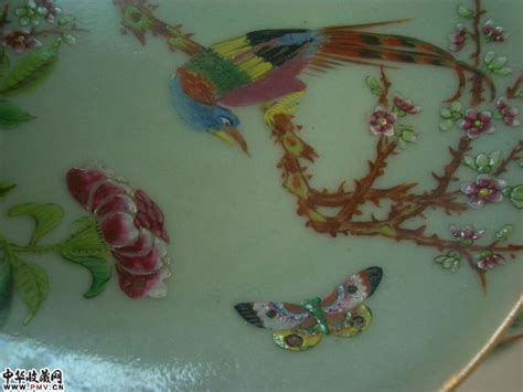 清嘉道 豆青地粉彩花鸟纹碟2只 藏家展厅 收藏资讯艺术家书画家书画名人书法家 中华收藏网