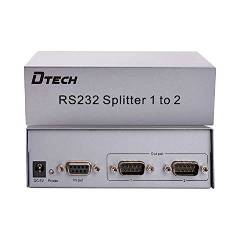 Dtech 2 Port Rs232 Serial Splitter Box Com Port Expander 1x2 With Power