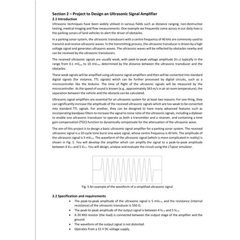 Section 2 ﻿project To Design An Ultrasonic Signal