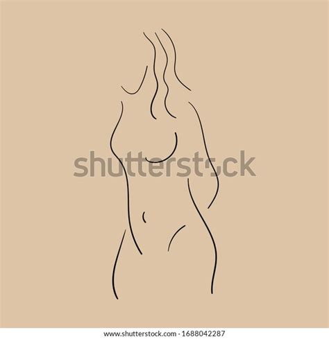 Outline Naked Woman Drawn By Hand Stock Vector Royalty Free Shutterstock