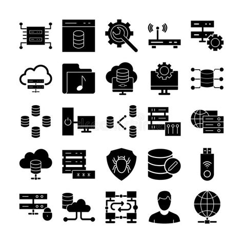 Data Management And Server Icons Pack Consist With Data Backup Data