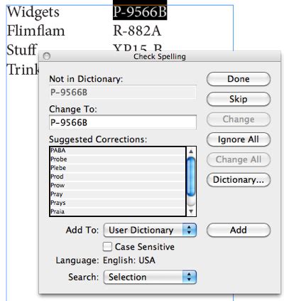 Turn Off Spell Check For Certain Words In InDesign Like Catalog Part Numbers CreativePro Network
