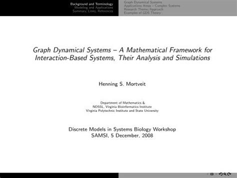 Graph Dynamical Systems A Mathematical Framework For Samsi