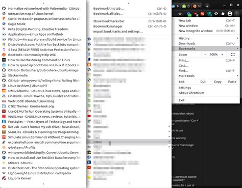 Screenshot How To Screen Capture Browsers Bookmark Dropdown Menu Ask Ubuntu