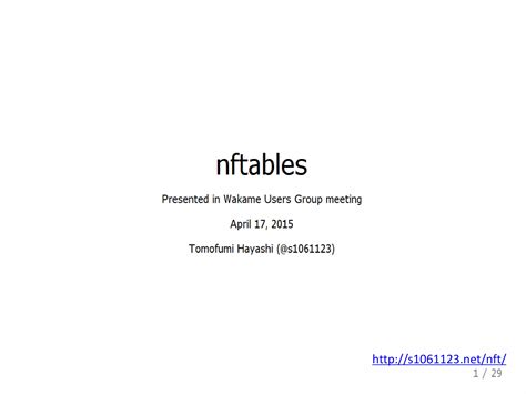 Nftables The Next Generation Firewall In Linux Pptx