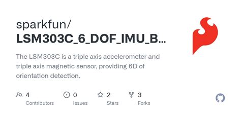 Github Sparkfunlsm303c6dofimubreakout The Lsm303c Is A Triple Axis Accelerometer And