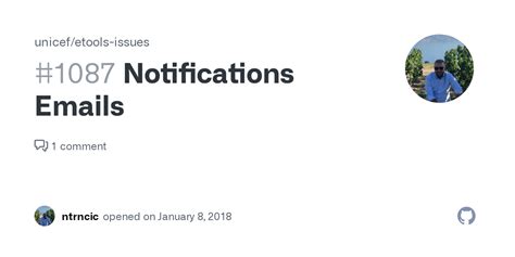 Notifications Emails · Issue 1087 · Unicefetools Issues · Github