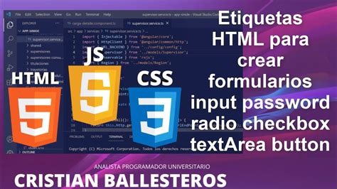 Etiquetas Html Para Crear Formularios Input Password Radio Checkbox Textarea Button Youtube