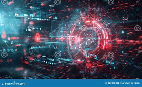 Abstract Digital Illustration Depicting Advanced Cybersecurity Measures