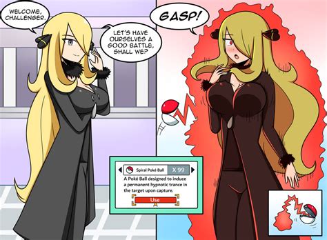 Cynthia Captured Using A Spiral Poke Ball 12 By Sortish Kinda On
