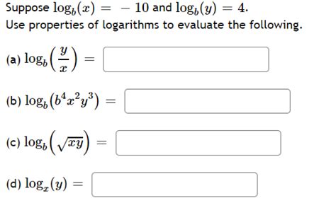 Solved Suppose Log X And Log Y Use Chegg Com